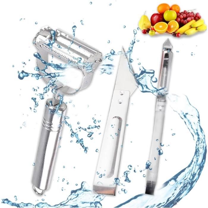 3 Pièces Econome Legumes, Multifunctional Epluche Legume, Epluche Pomme ...