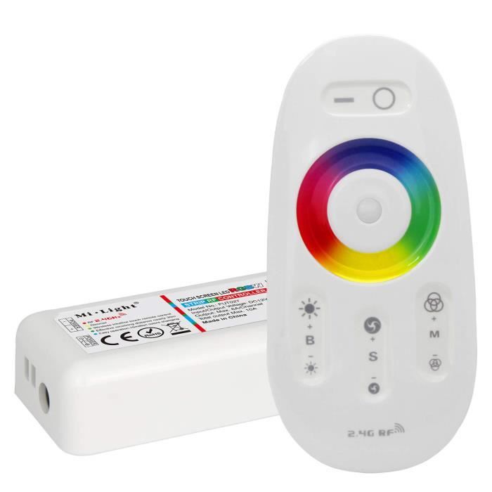 Télécommande LED 2,4 GHz et Contrôleur RF pour Bandes LED (RGB+Blanc ...