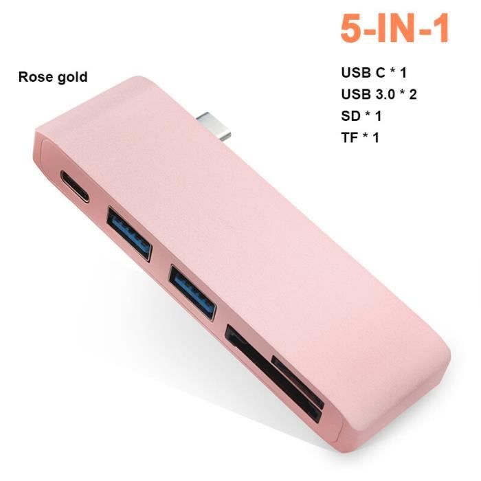 Batterie ordinateur portable,Adaptateur USB C Hub vers TF SD,avec 2 USB ...