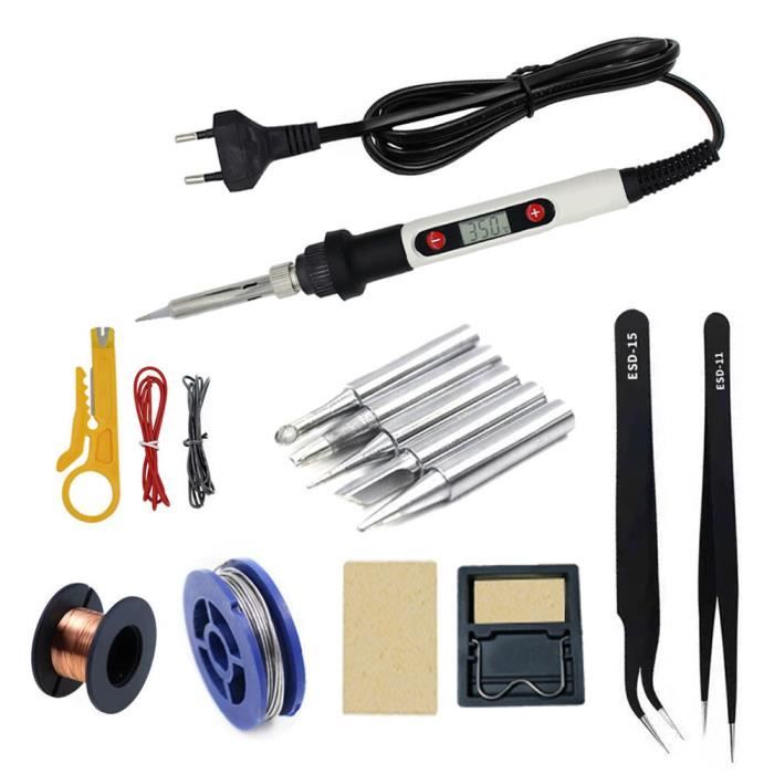 Poste a souder,fer à souder électrique 80W,avec écran LCD,Kit d'outils de soudage à température ...