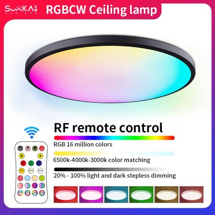 Plafonnier Rond LED WIFI Intelligent RGBCW Dimmable TUYA APP Compatible ...