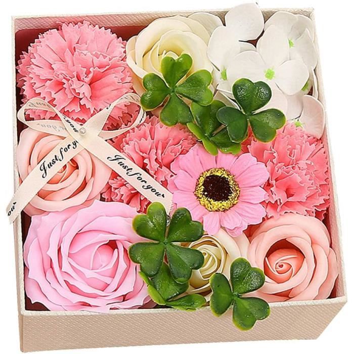 1 Boîte De Artificiel Oeillet Fleur Coffret Cadeau Fête Des Mères Fleur ...