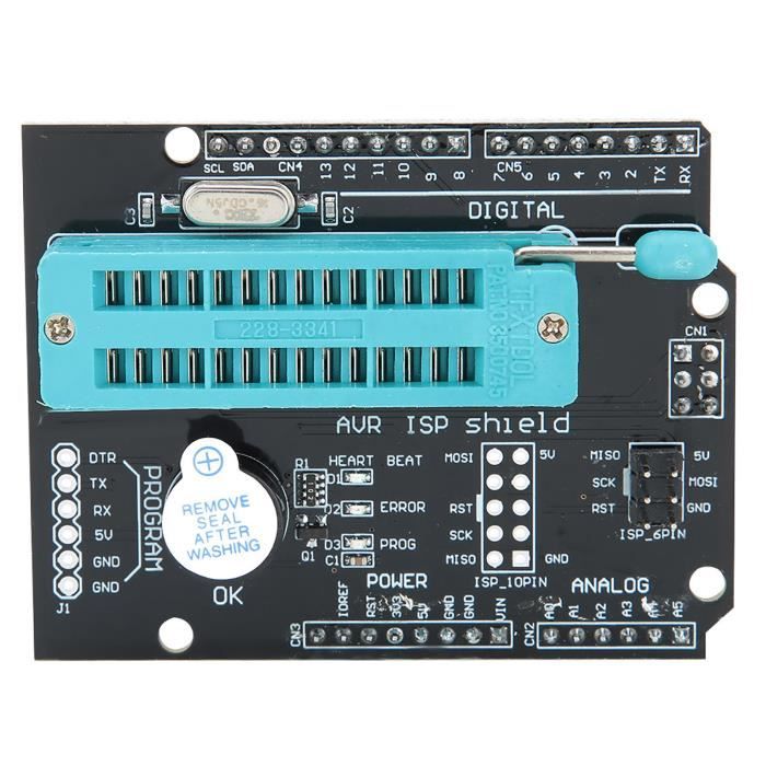 Carte d'extension de programmeur, module AVR ISP Shield Burning Burn Bootloader, avec buzzer ...