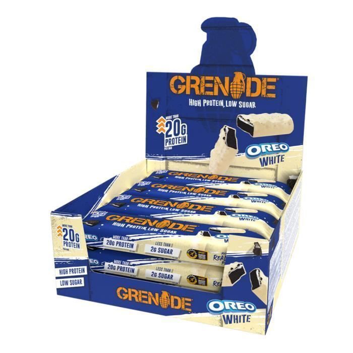 Barres protéinées Grenade - Grenade Protein Bar - Oreo White Boite de ...