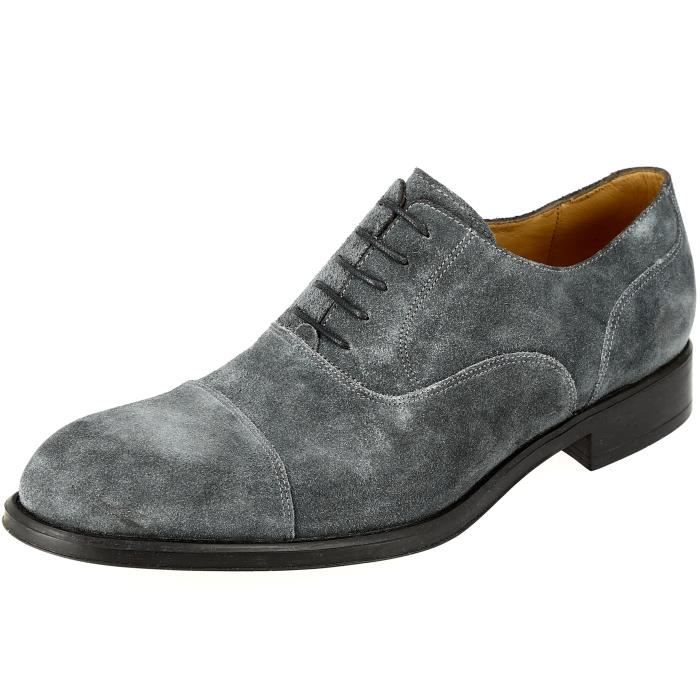 Derby homme de ville en cuir Gris daim 201 - Belym - élégant et ...