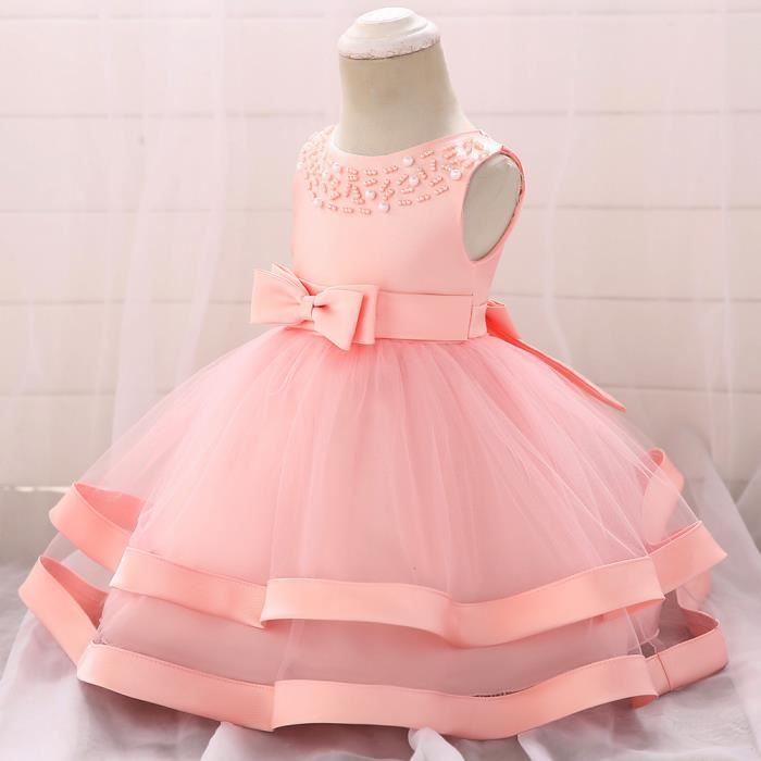 Robe Enfant Fille Princesse Sans Manches Dentelle et Fleur en 3D pour ...