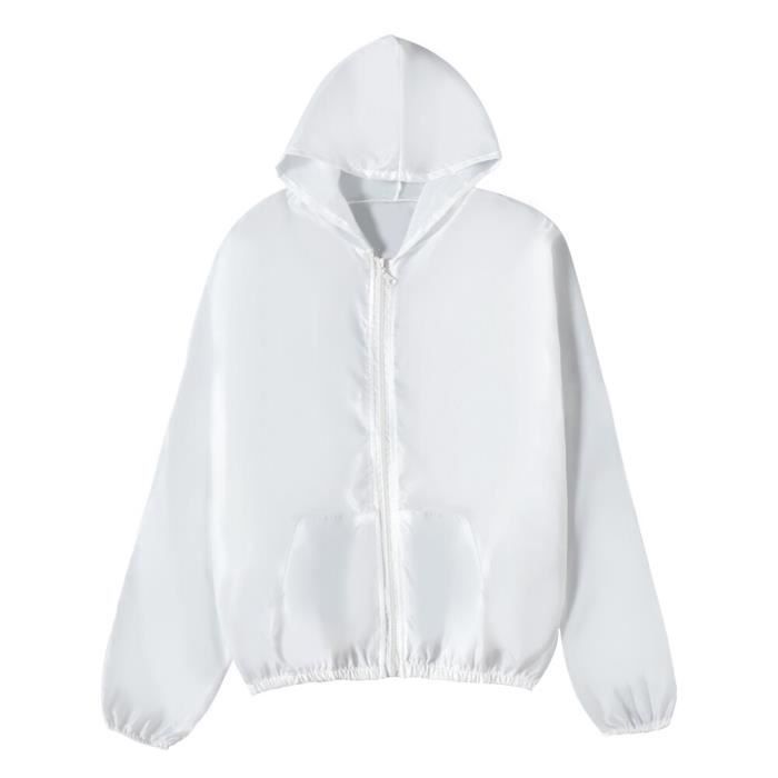 Robe de plage,Manteau de Protection Solaire à Capuche pour Femme ...