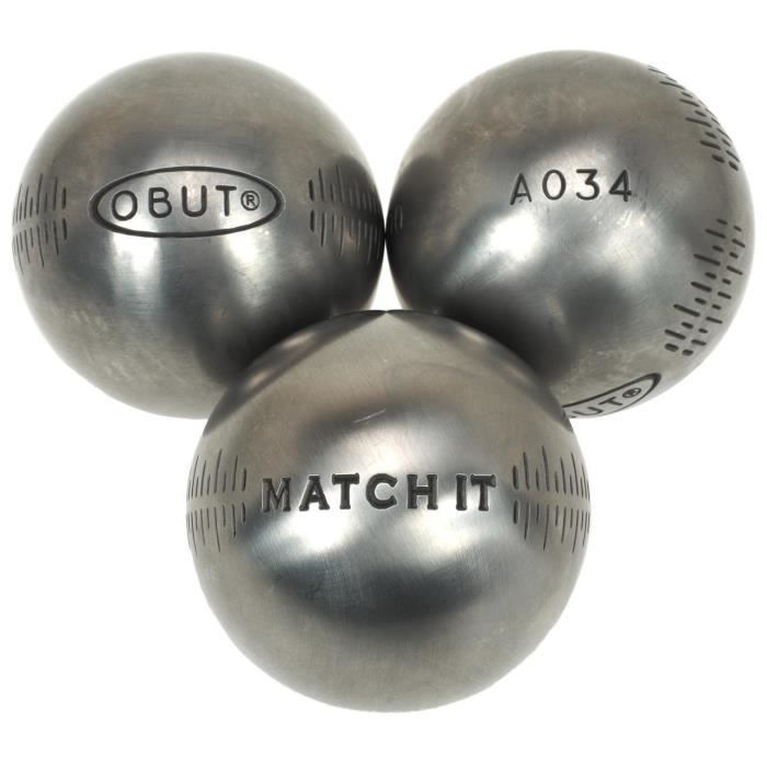 Boules de pétanque Match IT Inox 75mm Deco G - Obut - 730g - Cdiscount ...