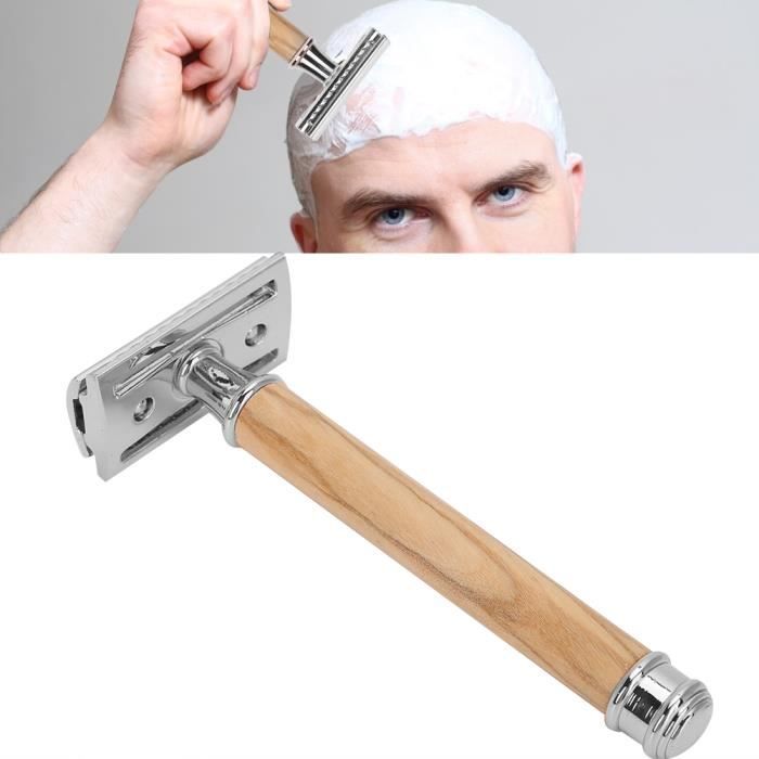 Rasoir Manuel Double Face - QQMORA - Manche en Bois - Antidérapant ...