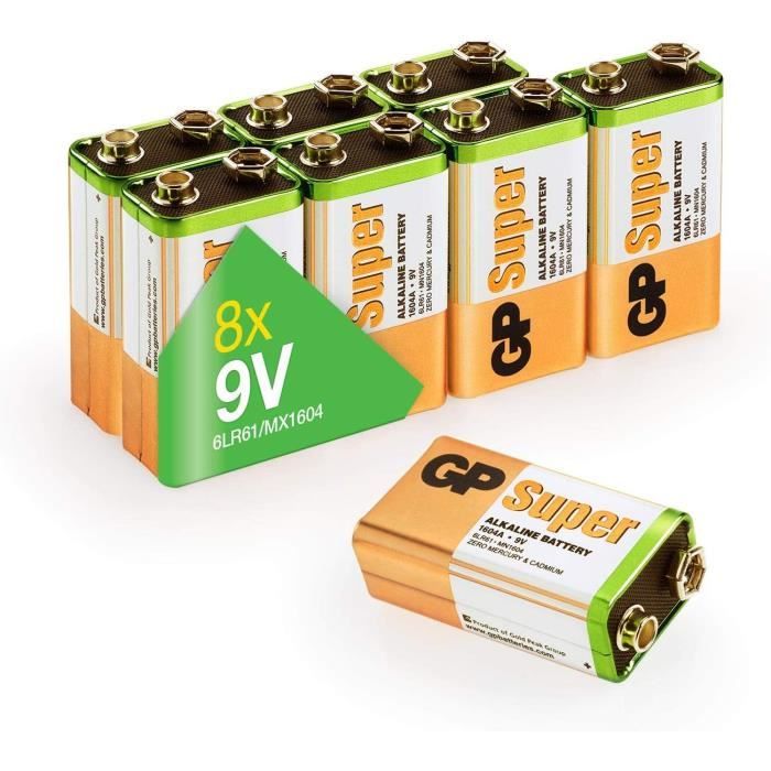 9V Super Alcaline Par Batteries | Temps De Fonctionnement Extra Long ...