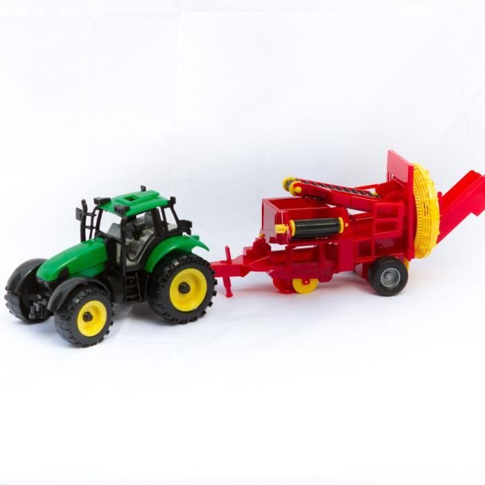Véhicule miniature - Jouet Tracteur avec remorque - Vert et rouge - Cdiscount Jeux - Jouets
