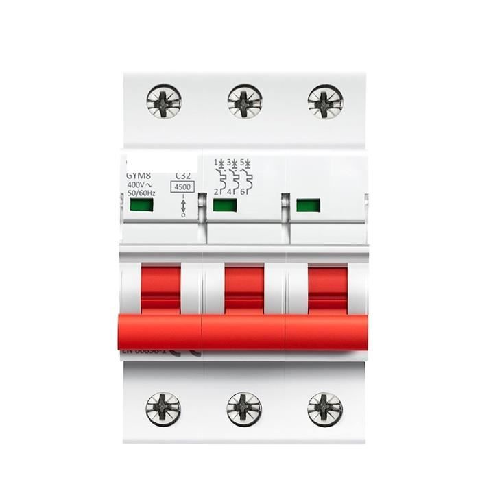 Disjoncteur 3 Phases Mcb 6A 10A 16A 20A 25A 32A 40A 50A 63A 220V Mini Disjoncteur Courbe C ...