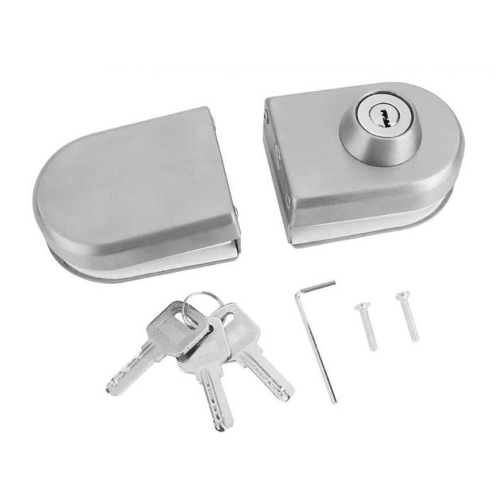 Serrure de porte - VBESTLIFE - Verre en acier inoxydable - 10-12mm - 2 ...