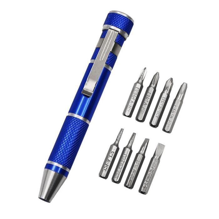 TOURNEVIS,blue--Mini tournevis de précision en aluminium multifonction ...