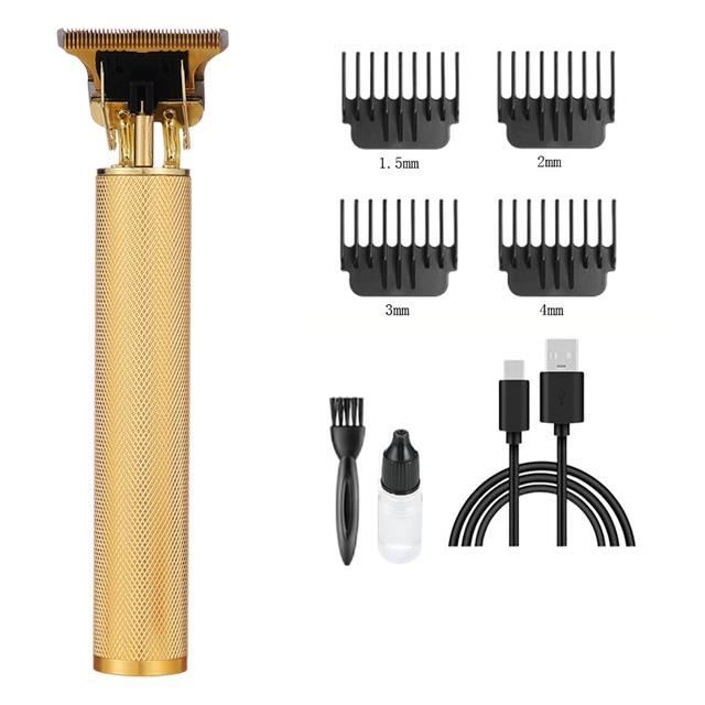 Tête de rasoir,USB Gold--Tondeuse à cheveux pour hommes, rasoir professionnel Vintage T9 pour ...