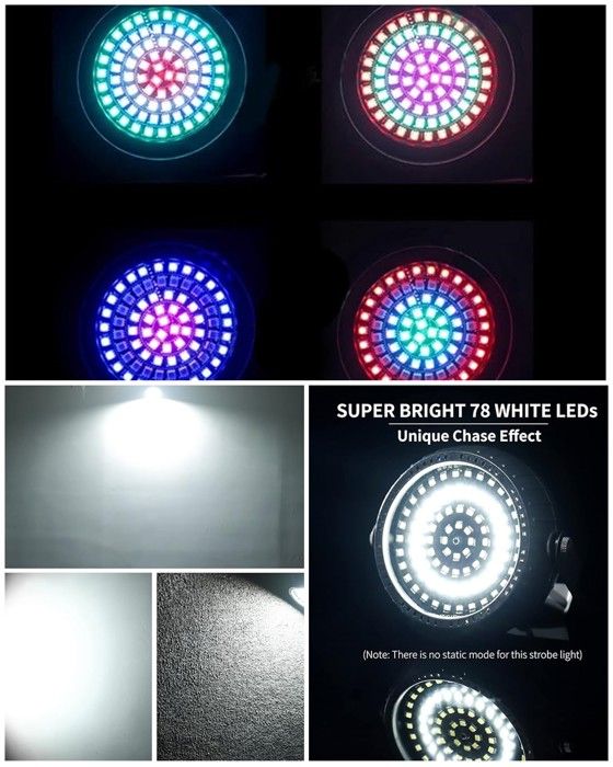 STROBOSCOPE PAR MINI STROBE 78 Leds RGB DMX Lumières stroboscopiques Dj ...