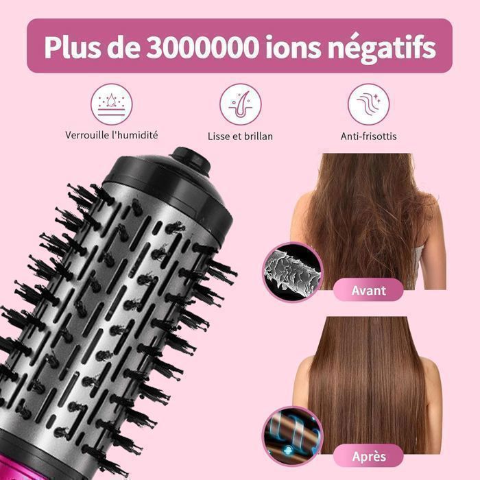 Brosse Soufflante Rotative Cheveux Courts-RITONDA- 2-en-1 - Moteur Sans ...