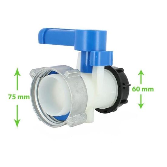 Vanne cuve - Sotralentz - écrou S75X6 et Sortie S60X6 - Blanc ...