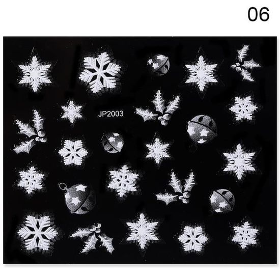 Autocollant en 3D pour décoration d'ongles, noël, auto-adhésifs ...