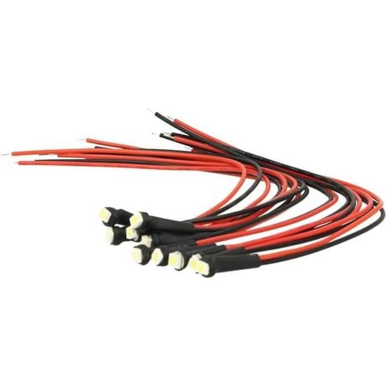 Pl1235G Lot De 10 Mini Lampes À Led Avec Fil 12 V Smd 3528 Pour Voiture ...