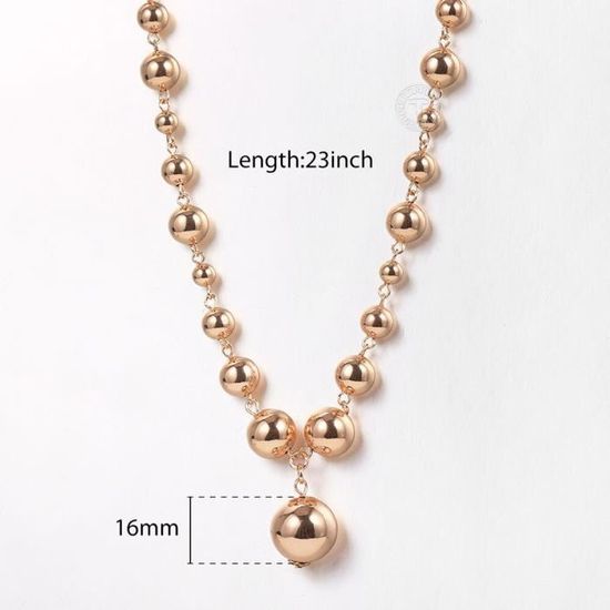 Chaine De Cou Vendue Seule STRDY 10mm large rond perlé collier à ...