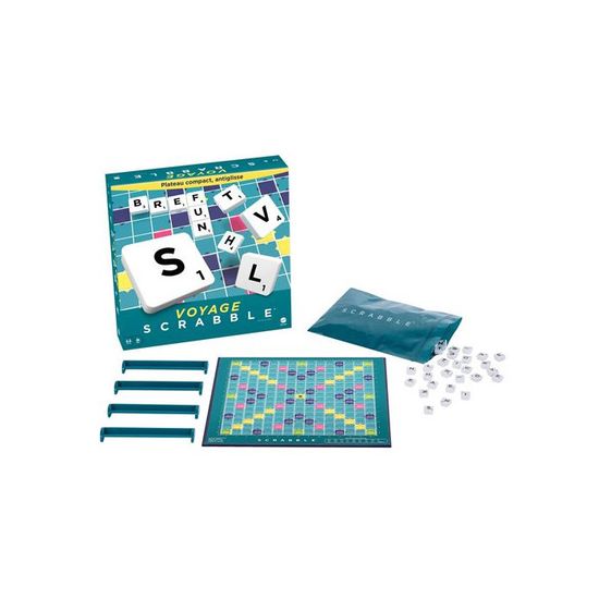 Jeu de lettres Scrabble de voyage - Mattel - Jeu de culture générale ...