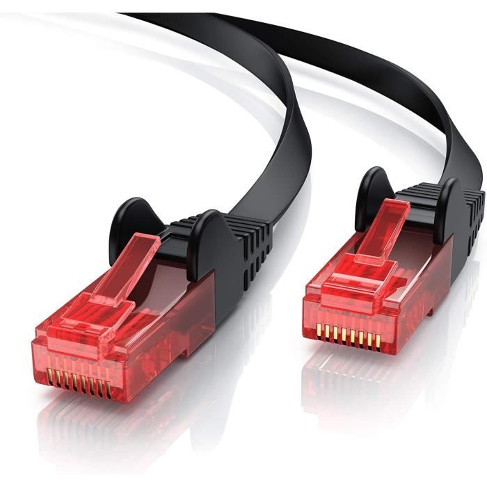 3m Câble réseau Cat 6 plat RJ45 - Câble LAN Gigabit Ethernet 1Gbps ...