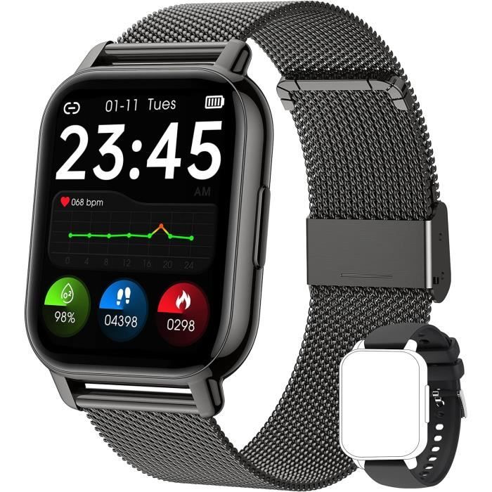 Montre Connectée Homme Femme avec Appel Bluetooth, 1,85'' Sport ...