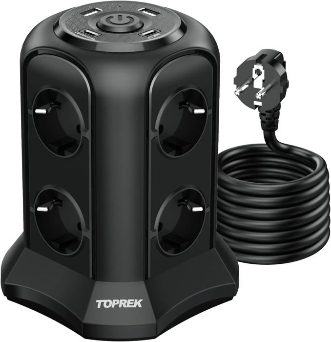 Multiprise avec Interrupteur 8 Prises Multiprise Electrique avec 2 USB ...