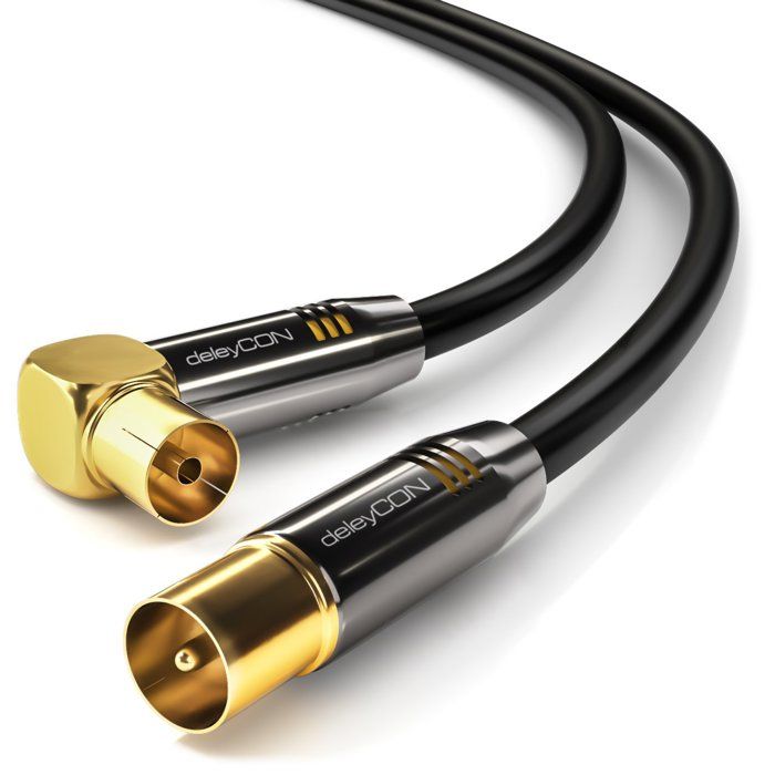 1,5m Câble D'Antenne de Télévision HDTV Full HD Coudé Câble Coaxial TV ...