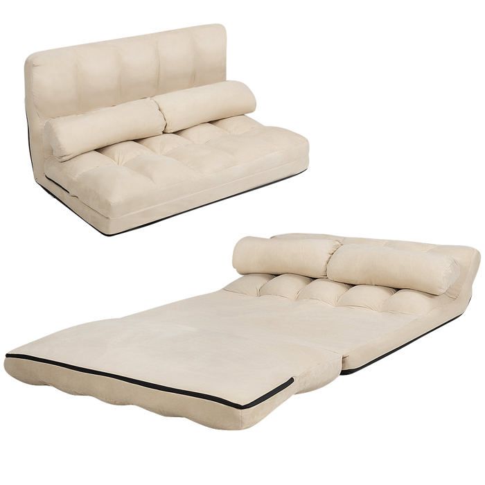 Canapé convertible 2 places pliable 113 x 179 x 10 cm dossier réglable ...