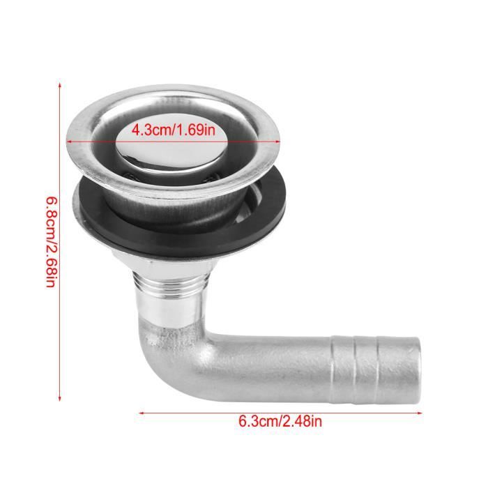 Ashata 90°Évent réservoir carburant bateau en inox marin 5/8 ...