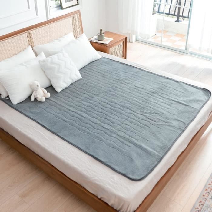 Couverture électrique 2 Places, Chauffe-lit-2 Zones de température ...