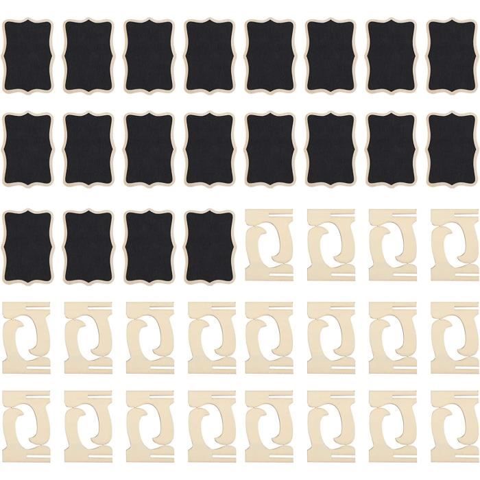 2 Set Bois Mini Tableau Signes Place Cartes Petit Tableau Noir Message ...