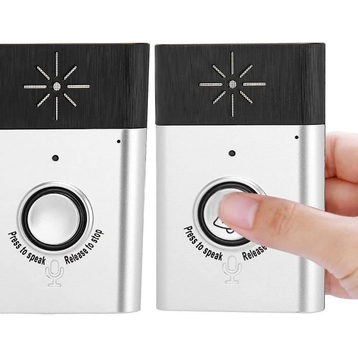 Mini Sonnette sans Fil 2,4 GHz avec interphone Vocal Portable à Double ...