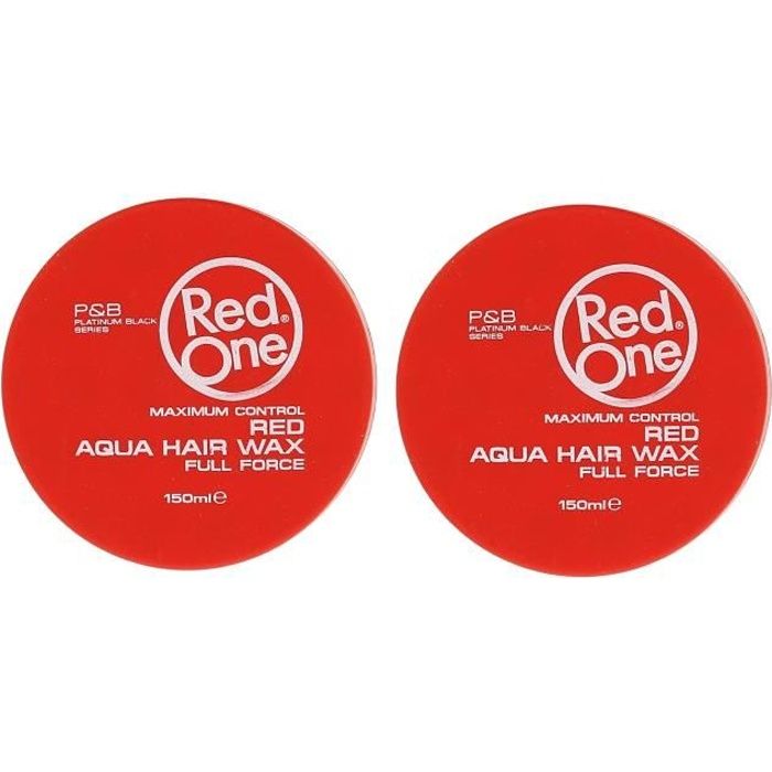 RED ONE Lot de 2 CIRE COIFFANTE PUISSANCE MAXIMALE Aqua hair wax full ...