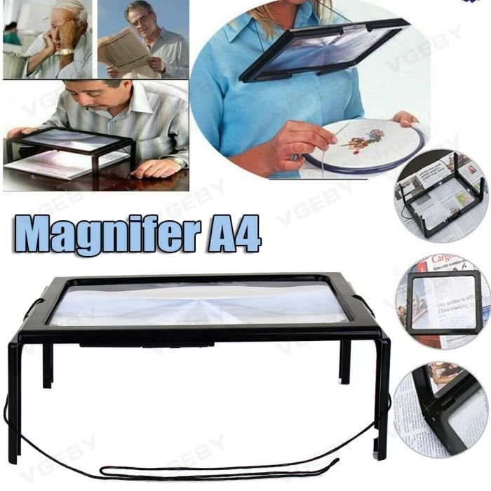 Loupe - Gdel - Modèle 2121 - A4 - 3X - 4 LEDs - Mains libres Comme le montrent les images ...