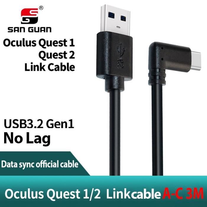 Câble USB C - Oculus - Quest 2 - 5 mètres - Transfert de données ...