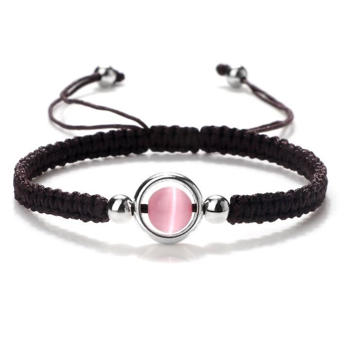 Bracelet en corde tressée à la main couleur argent porte bonheur noué ...