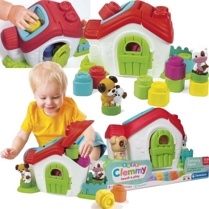 Ferme sensorielle Clemmy soft blocks Trieur Clementoni Maison des animaux - Cdiscount Jeux - Jouets