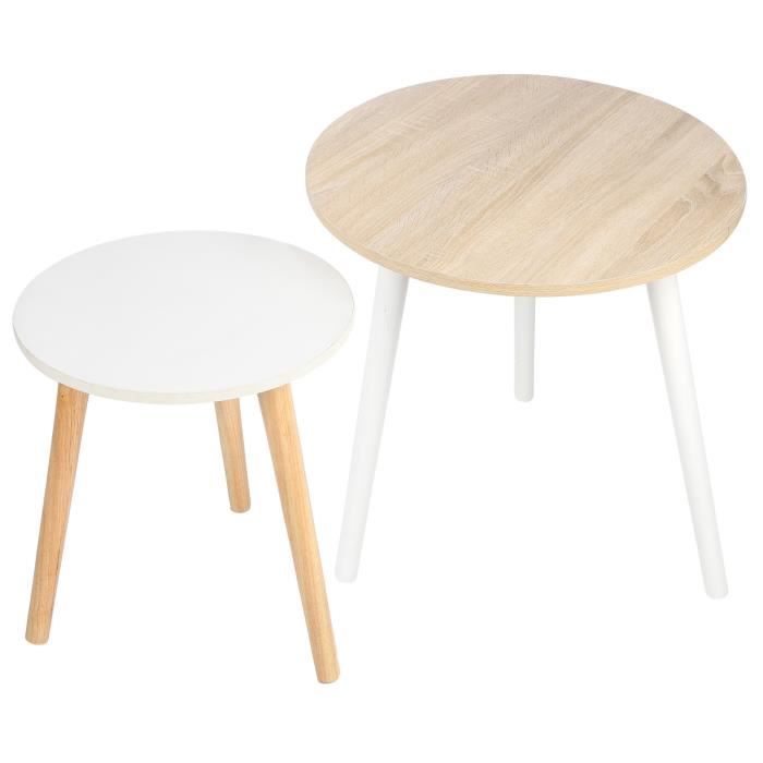 PAI Table basse ronde de salon moderne ensemble de 2 pièces de table ...