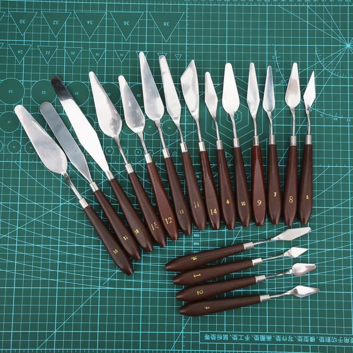 Couteau Spatule DIOCHE - 18 Pièces - Manche en Bois Exquis - Outil de ...