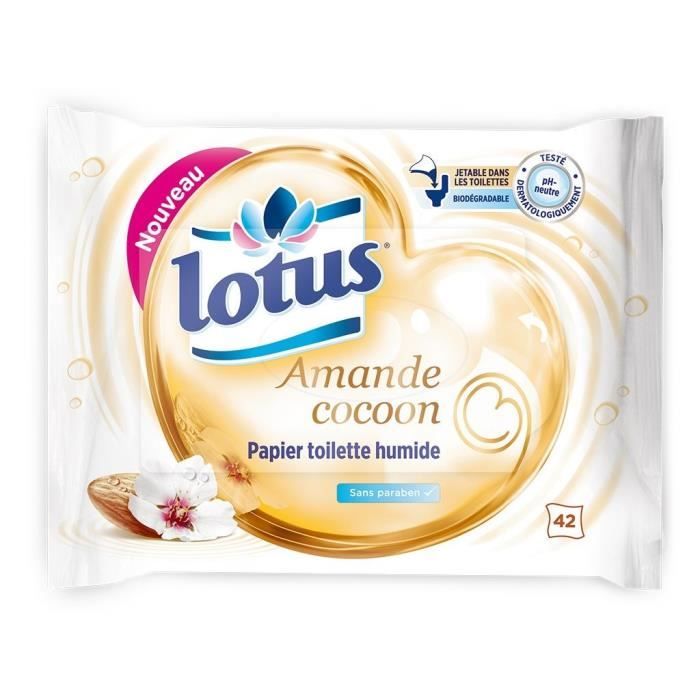 Lotus Papier Toilette Humide Amande Cocoon 42 feuilles - Lot de 6 ...