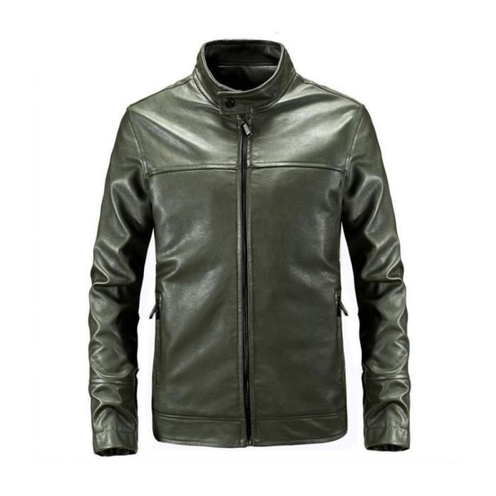 Veste Homme, Veste de Marque de Luxe-Veste en Cuir PU-Veste en Cuir ...