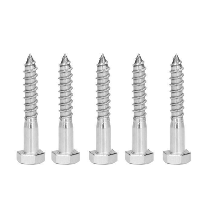 Sing-vis à tête hexagonale en acier inoxydable 304 304 en acier inoxydable demi-filetage boulon ...