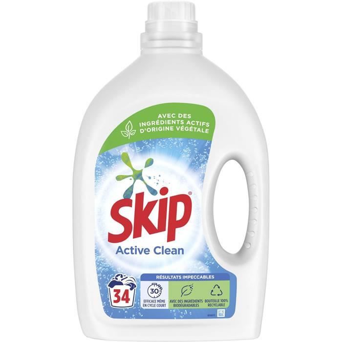 LOT DE 6 - SKIP Active Clean Lessive liquide d'origine végétale 34 ...