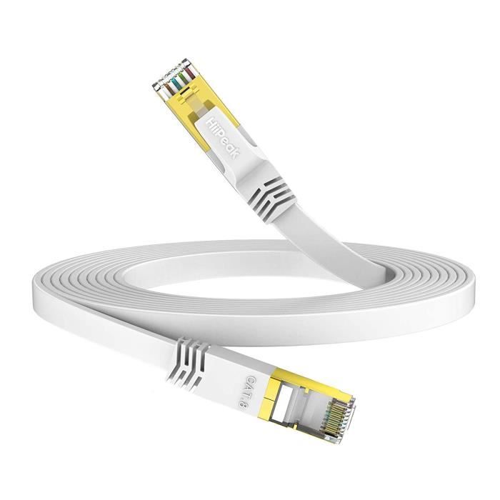 HiiPeak Cable Ethernet 3m Cat 8 Rj45, Cable Réseau Plat en Haut Débit ...