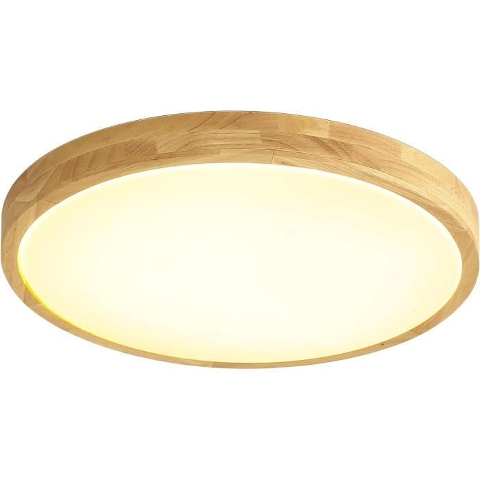 Plafonnier Led Lampe En Bois Lumière Ronde Plafonnier En Bois Éclairage ...
