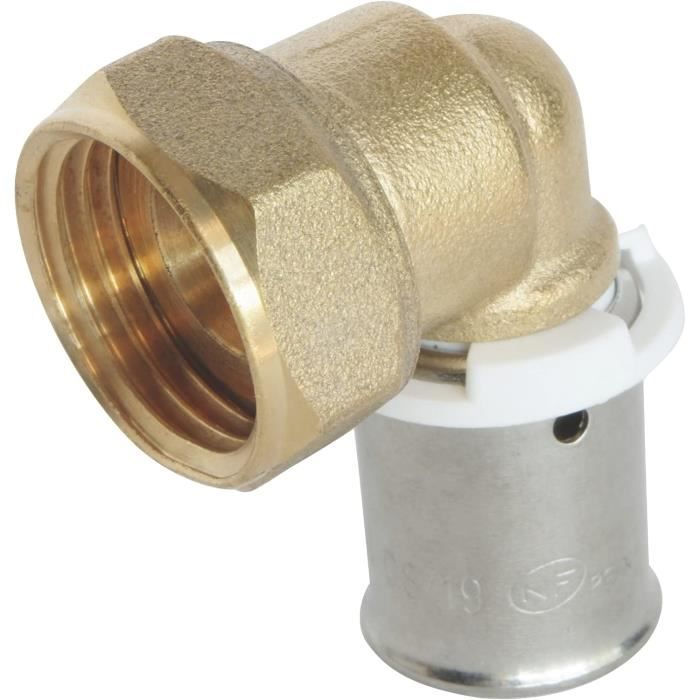 Raccord Coudé À Sertir Pour Tube Per Ø16 - Écrou Tournant Femelle 15-21 (1-2''), Permet De ...