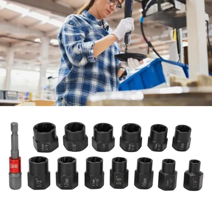 YOSOO Extracteur d'écrou à douille à vis hexagonale Lot de 14 Pièces, Ensemble D'extracteur de ...